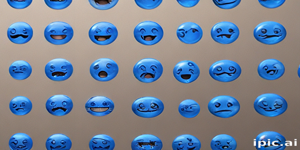 A Colorful Collection of Blue Emojis Expressing Various Emotions and ...