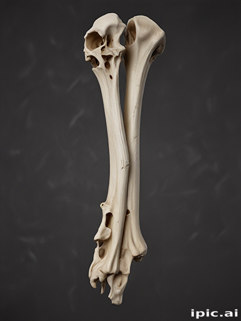 Detailed View of Two Human Bones Against a Dark Background