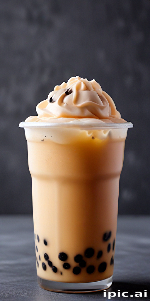 Deliciously Creamy Bubble Tea with Tasty Tapioca Pearls and Whipped ...
