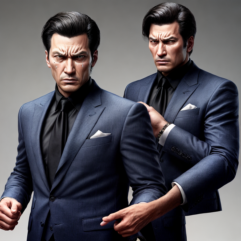 make me the face of someone with the persona of a mafia and also the ...