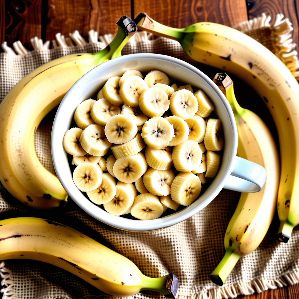 Freshly Sliced Bananas Ready for Dehydration in an Air Fryer Basket