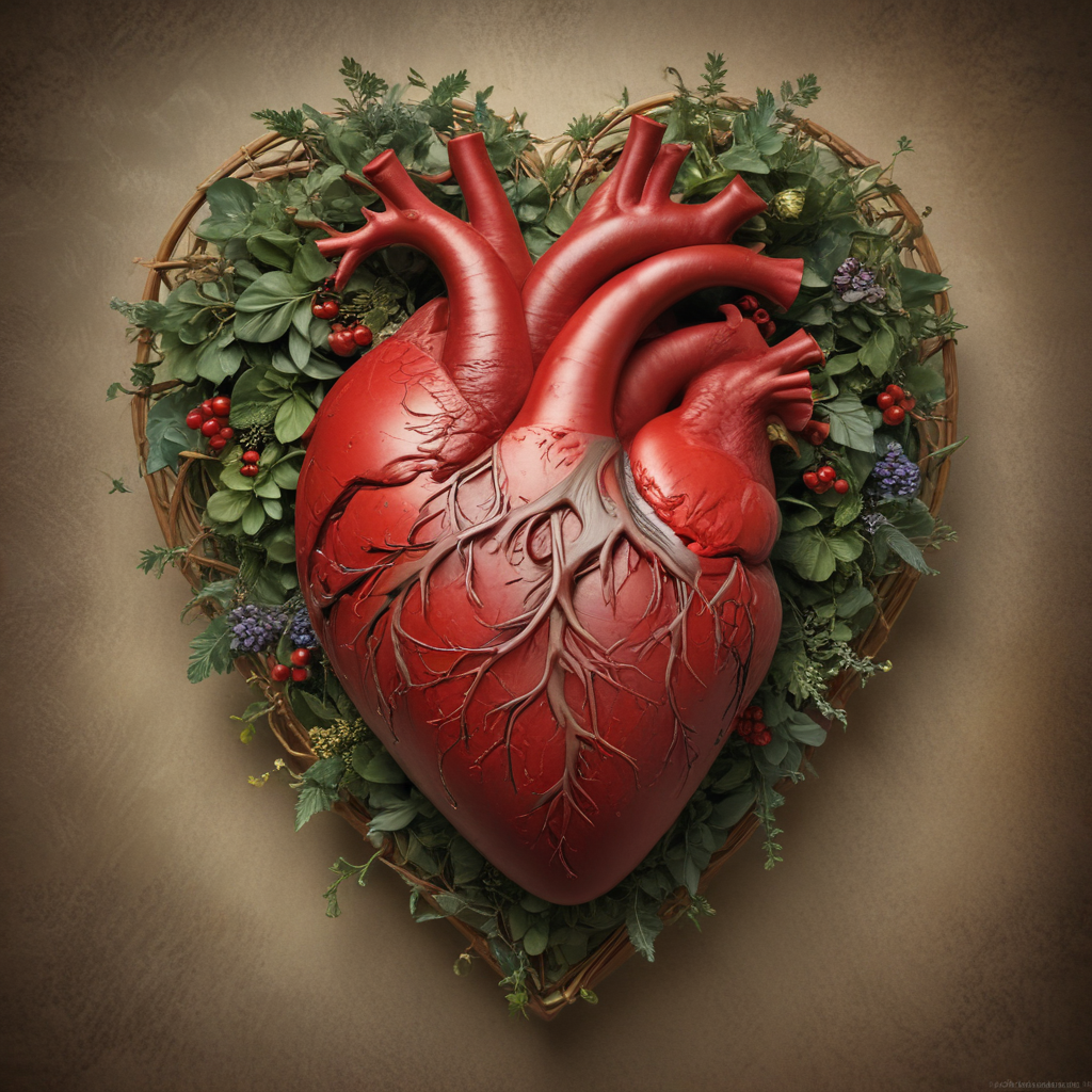 A Beautifully Crafted Heart Surrounded by Lush Greenery and Vibrant Flora