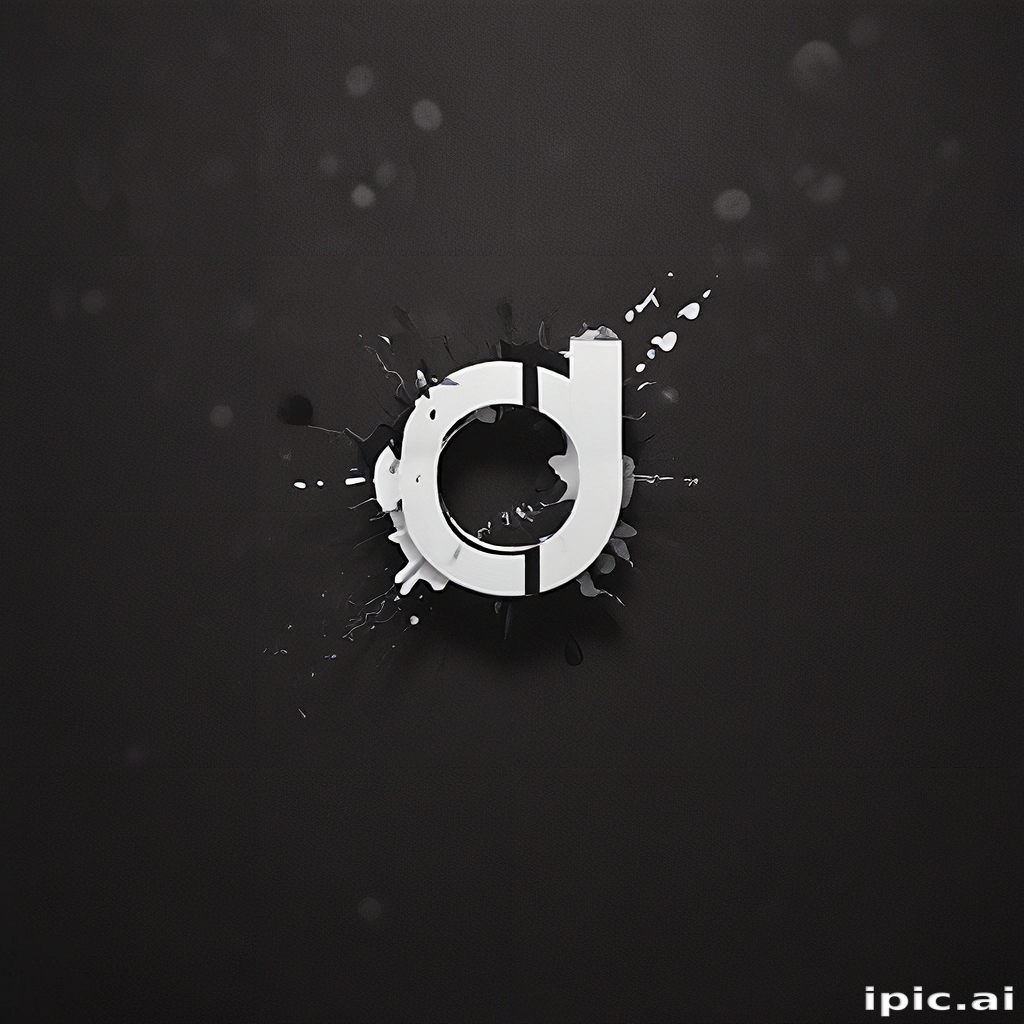 Stylized Letter 'd' with Dynamic Splash Effect on Dark Background