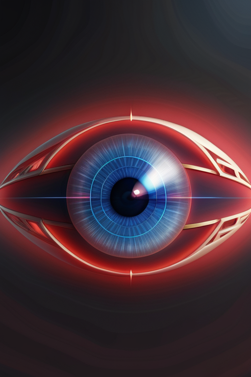 Futuristic Eye Design Featuring Vibrant Colors and Intricate Details