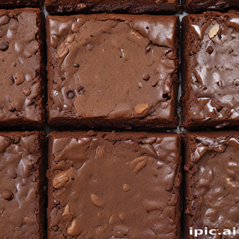 Deliciously Decadent Brownies Arranged Perfectly in a Square Pattern.