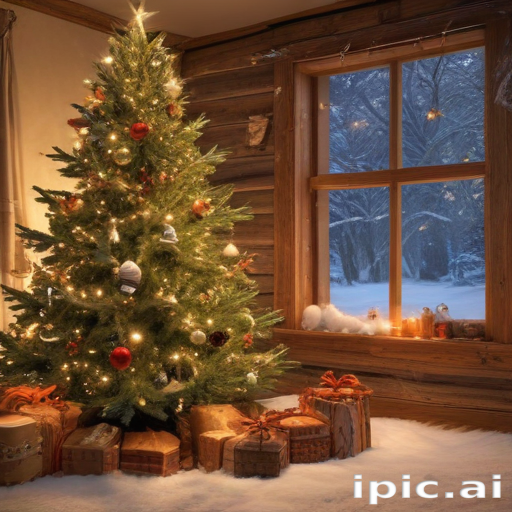 Cozy Winter Scene Featuring a Beautifully Decorated Christmas Tree ...