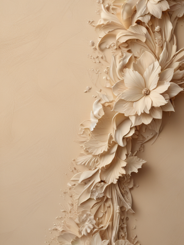 Elegant Cream-Colored Floral Design with Intricate Petals and Delicate ...