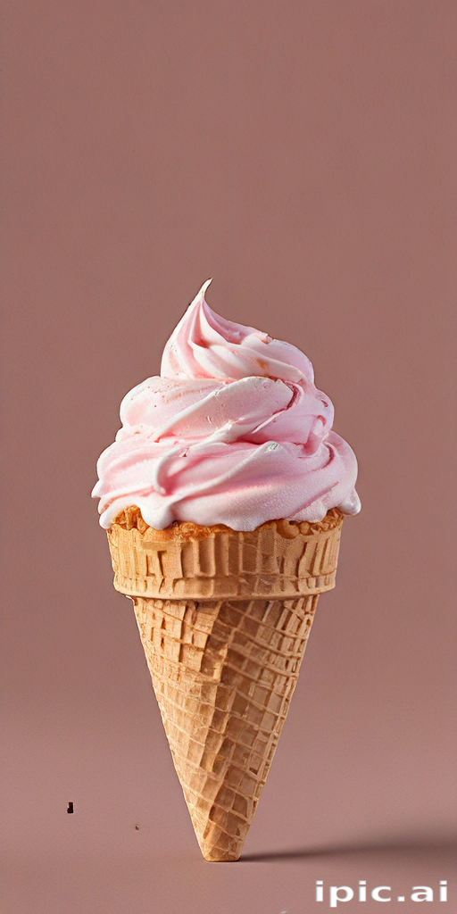 Delicious Pink Swirl Ice Cream Cone Perfect for a Sweet Treat Delight!