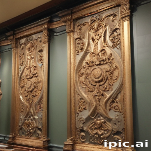 Ornate Golden Wall Panels Featuring Intricate Floral and Abstract Designs.