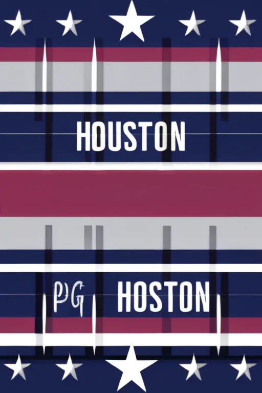 Stylized Graphic Design Featuring the Name Houston with Star and Stripe ...