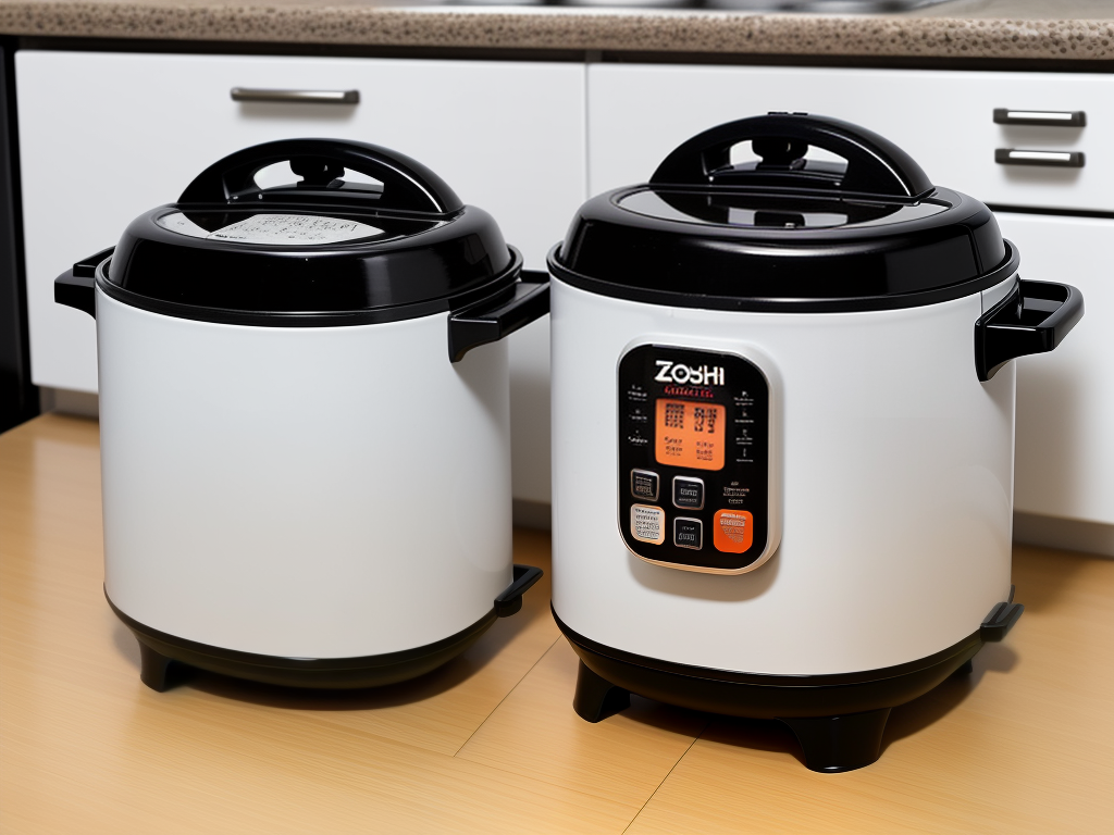 Two Modern Rice Cookers in a Sleek Kitchen Setting for Culinary Convenience