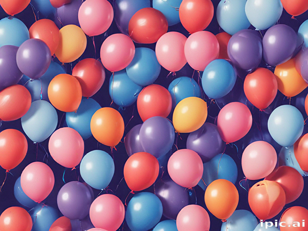 A Colorful Array of Balloons in Various Shades and Sizes Celebrating Joy.