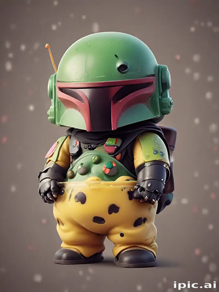 Adorable Cartoon Character in a Green Helmet and Yellow Spacesuit Outfit
