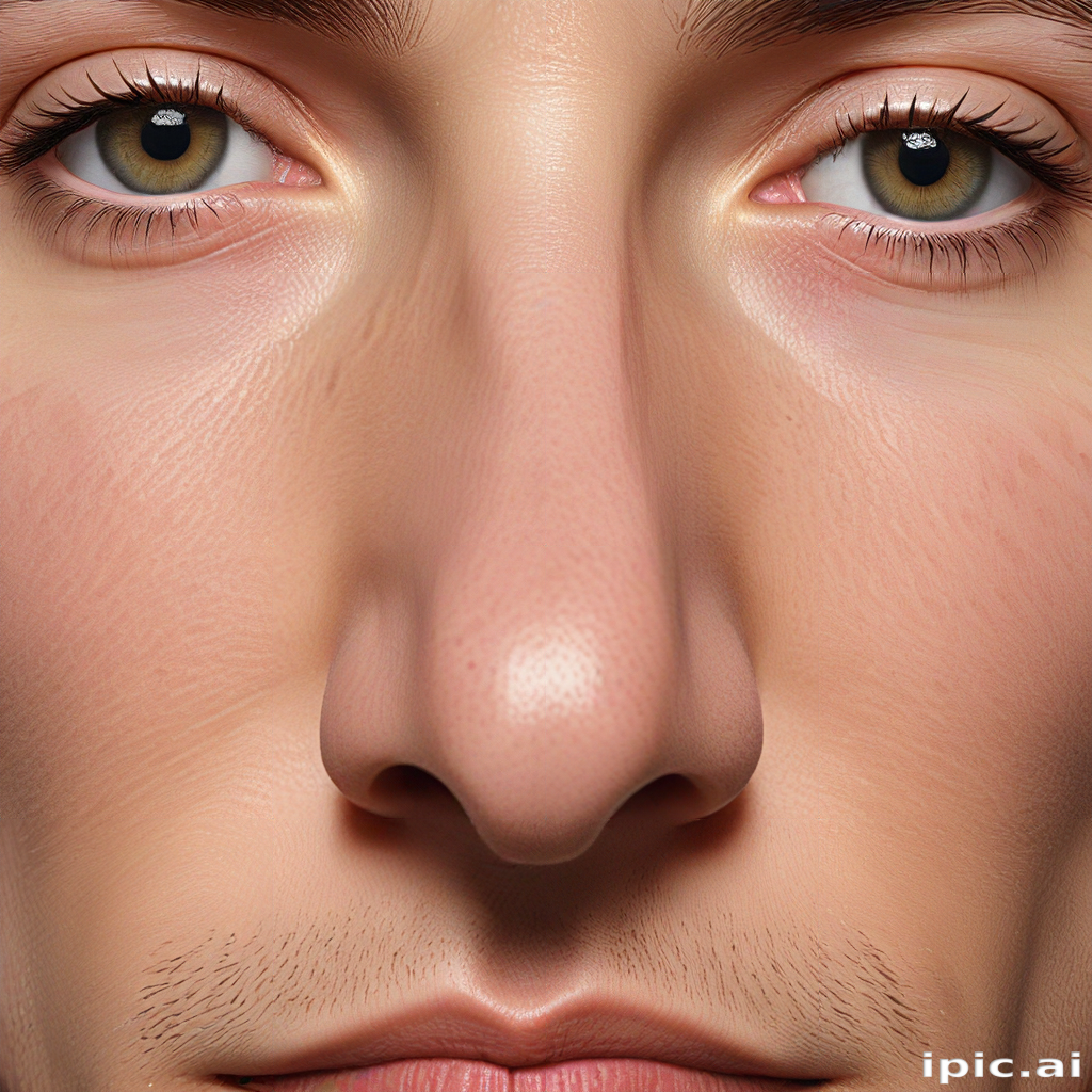 Close-Up Portrait of a Realistic Human Face with Detailed Features