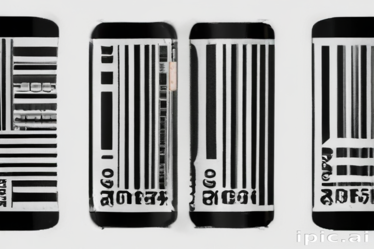 Collection of Various Barcode Patterns Printed on Black and White Labels