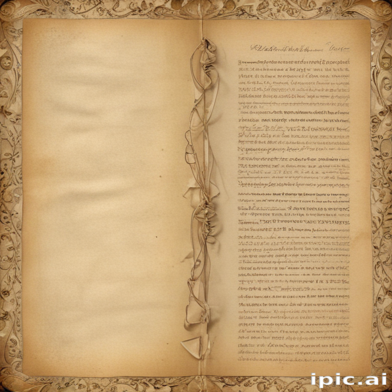 Ancient Manuscript Page with Decorative Border and Elaborate Calligraphy