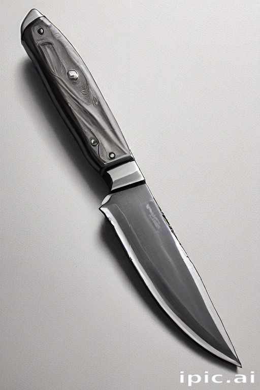 Shiny, Modern Kitchen Knife with Elegant Handle and Sharp Blade Design