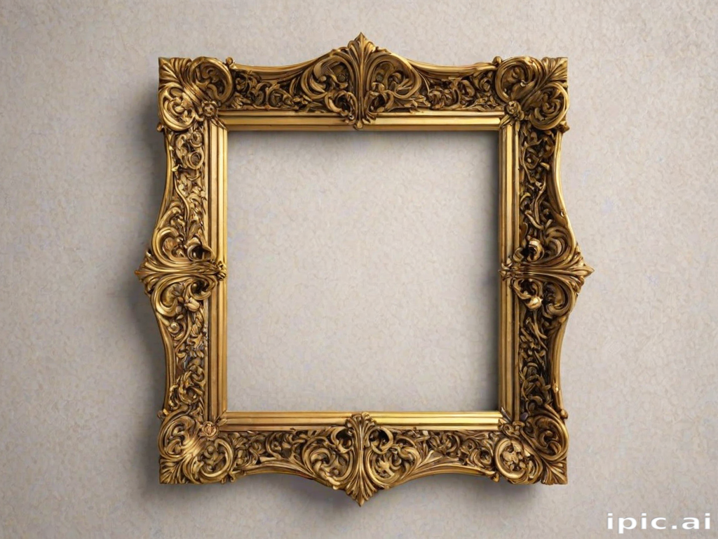 Intricately Designed Golden Frame Ready for Your Favorite Artwork Display