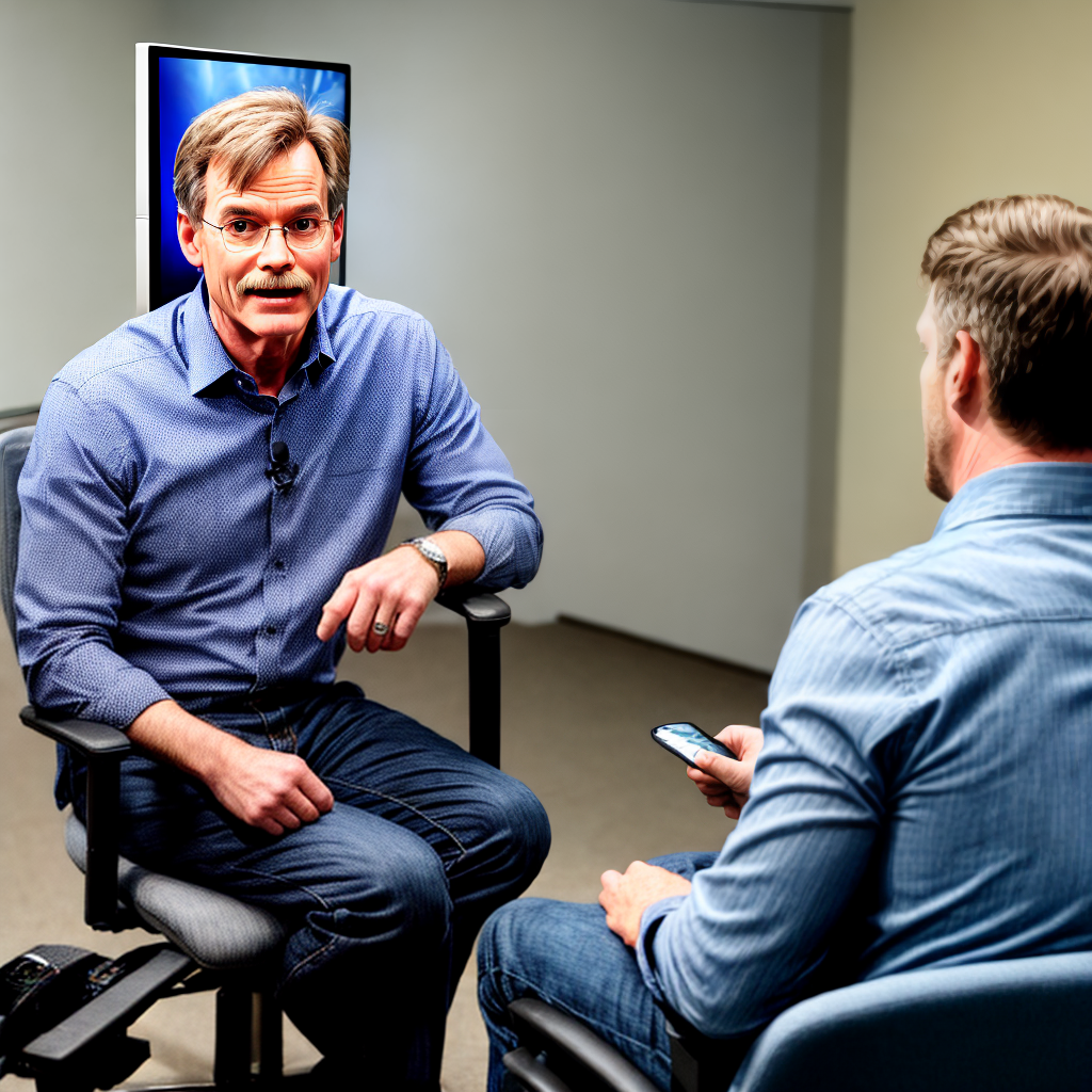 Chris Hanson interviewing himself on a TV show