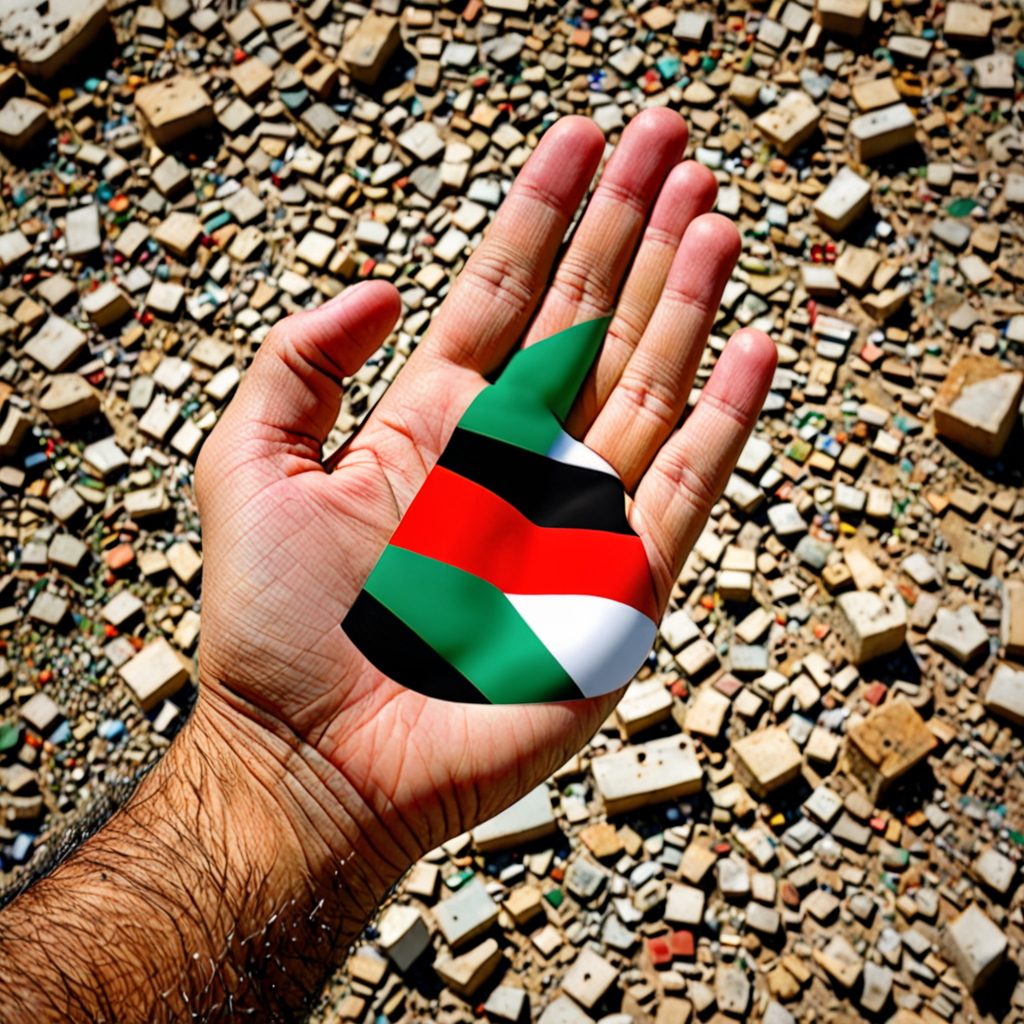 transform the Palestinian flag into an awareness ribbon, incorporating ...
