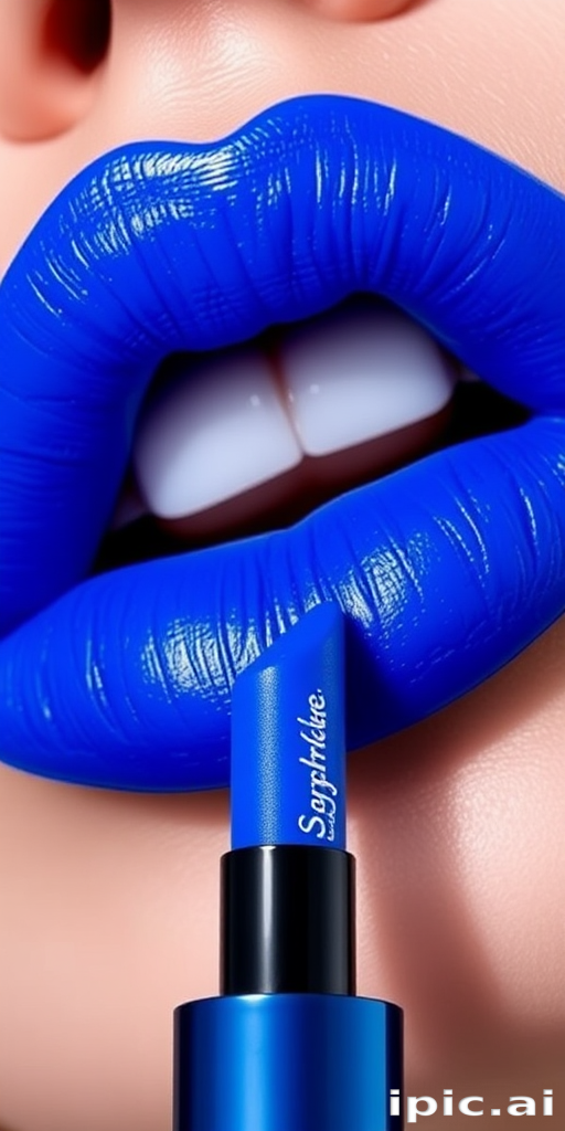 Vibrant Blue Lipstick Highlighting Bold Style and Stunning Makeup Trends