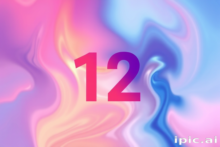 Vibrant Abstract Background Featuring the Number Twelve in Bold Colors