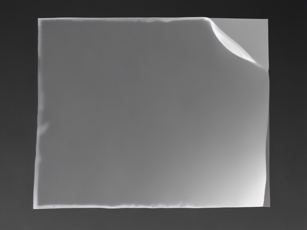 A Single Sheet of Transparent Plastic Film with a Slight Curling Edge.