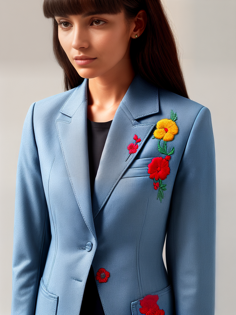 Simple Embroidery design for women blazer