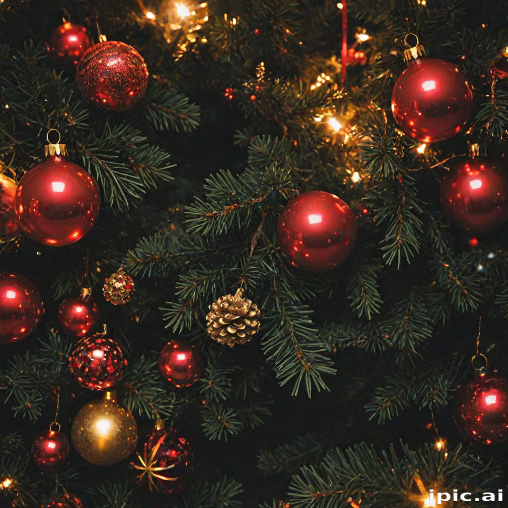 Beautifully Decorated Christmas Tree with Red Ornaments and Sparkling ...