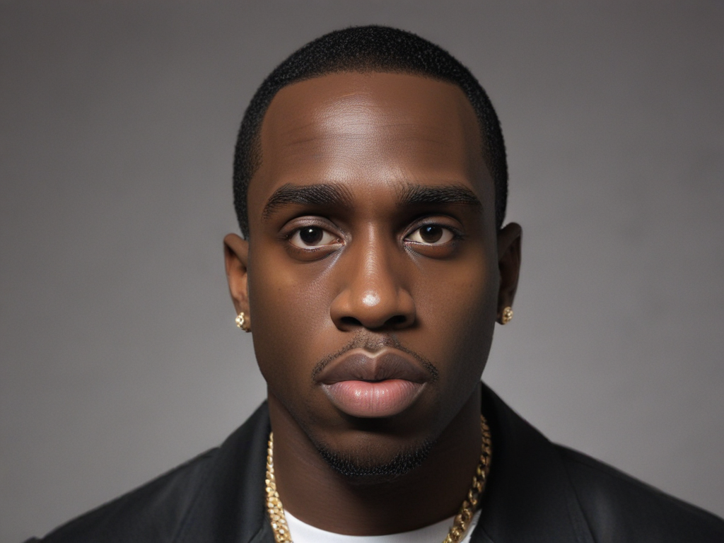 cartoon style puff daddy making duck face