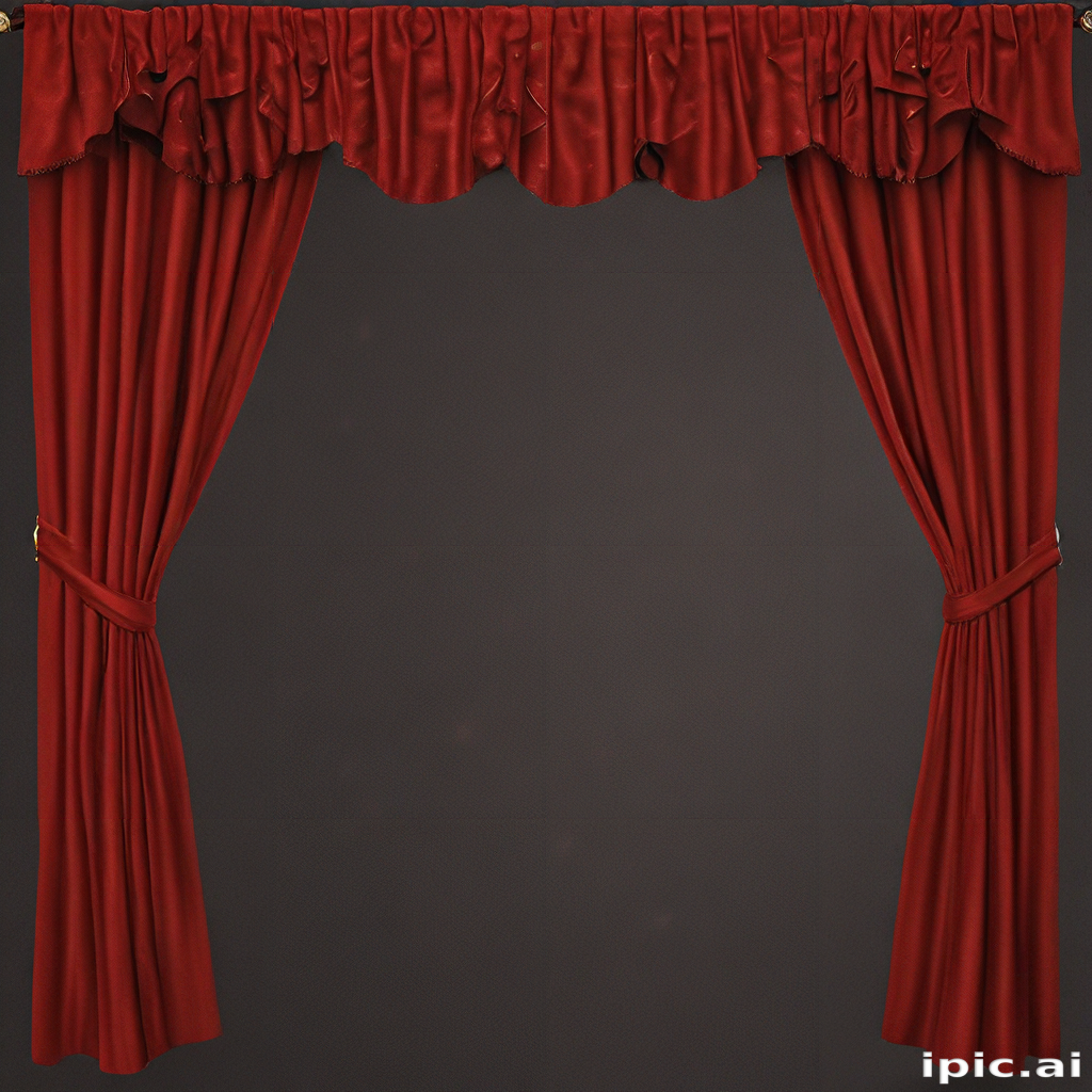 Elegant Red Velvet Curtains Draped Gracefully in a Theatrical Setting