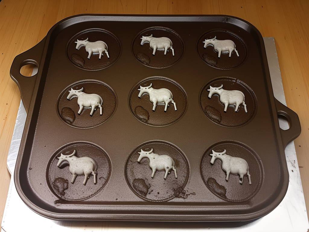 Delightful Baking Tray Featuring Eight Adorable Cow-Shaped Cake Molds ...