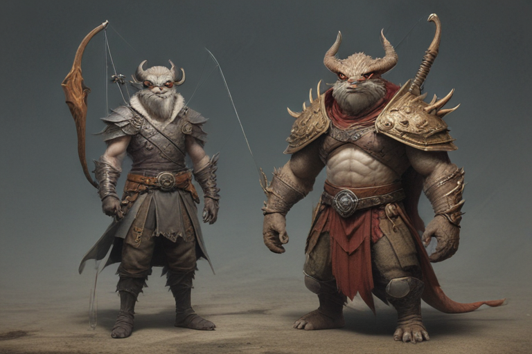 An owlin race character with his longbow and dragon companion