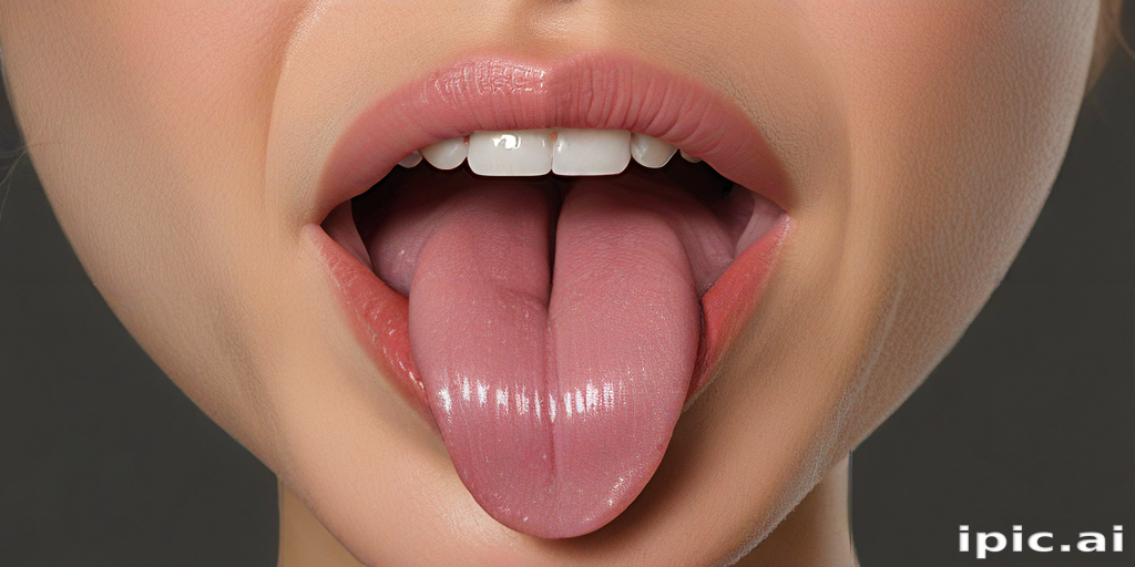 Close-Up of a Person's Mouth with an Extended Tongue Displaying Unique ...