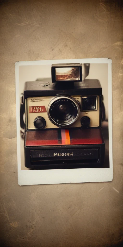 Classic Polaroid Camera Capturing Memories in a Vintage Style Photograph