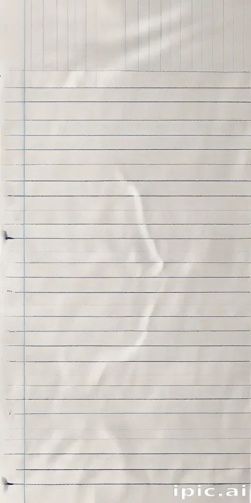 Blank Sheet of Lined Paper Ready for Creative Writing and Ideas