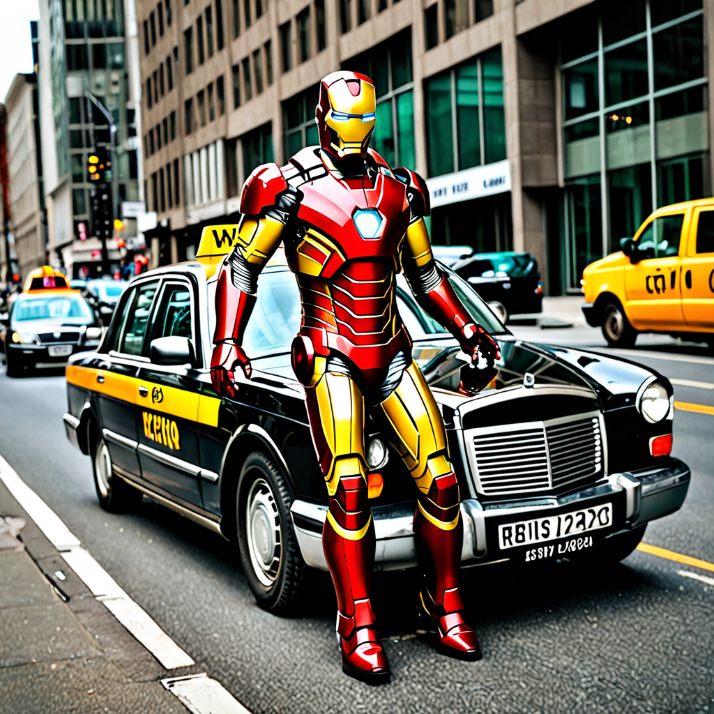 IRON MAN DOING TAXI SERVICE