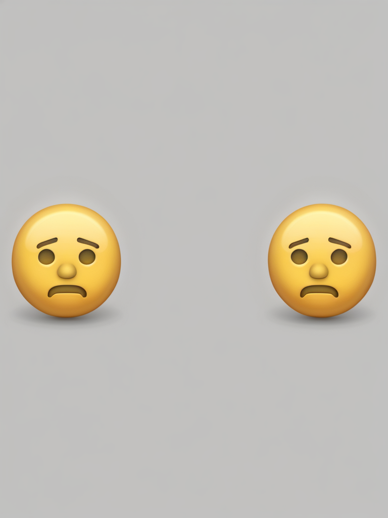 Two Sad Emojis Expressing Feelings of Disappointment and Melancholy ...