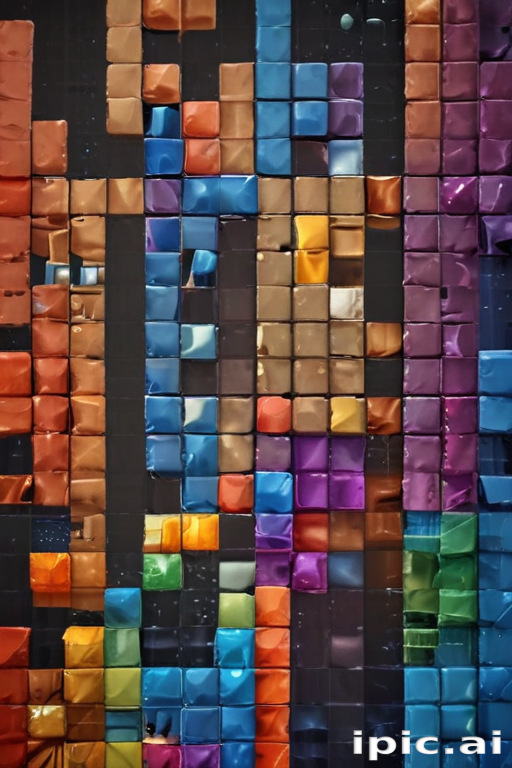 Colorful Mosaic of Shiny Wrappers Creating a Vibrant Abstract Pattern