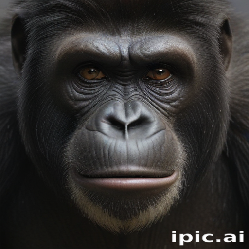A Captivating Close-Up Portrait of a Majestic Gorilla in Nature.