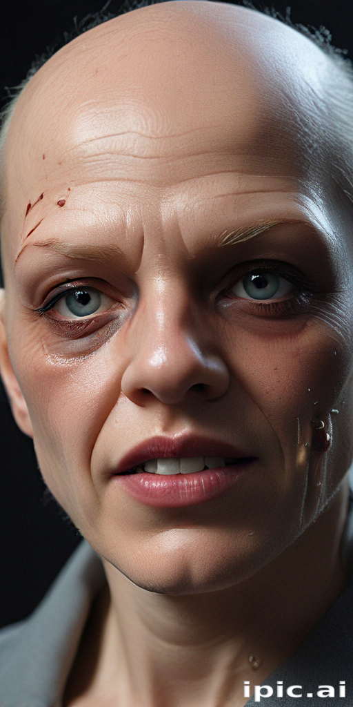 Hyper-Realistic Portrait of a Woman with Unique Facial Features and ...