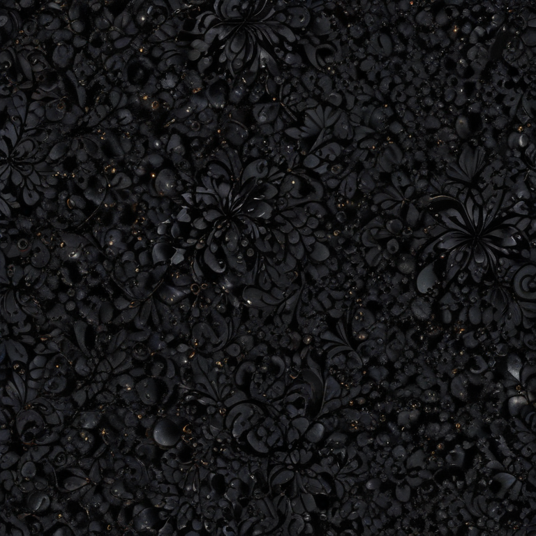 Intricate Floral Patterns in Deep Black Tones with Subtle Highlights
