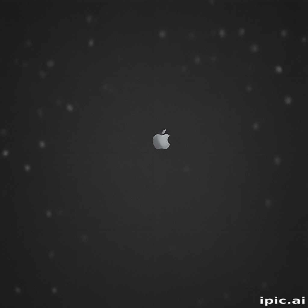 Minimalist Apple Logo Against a Dark Background with Subtle Snowfall Effect