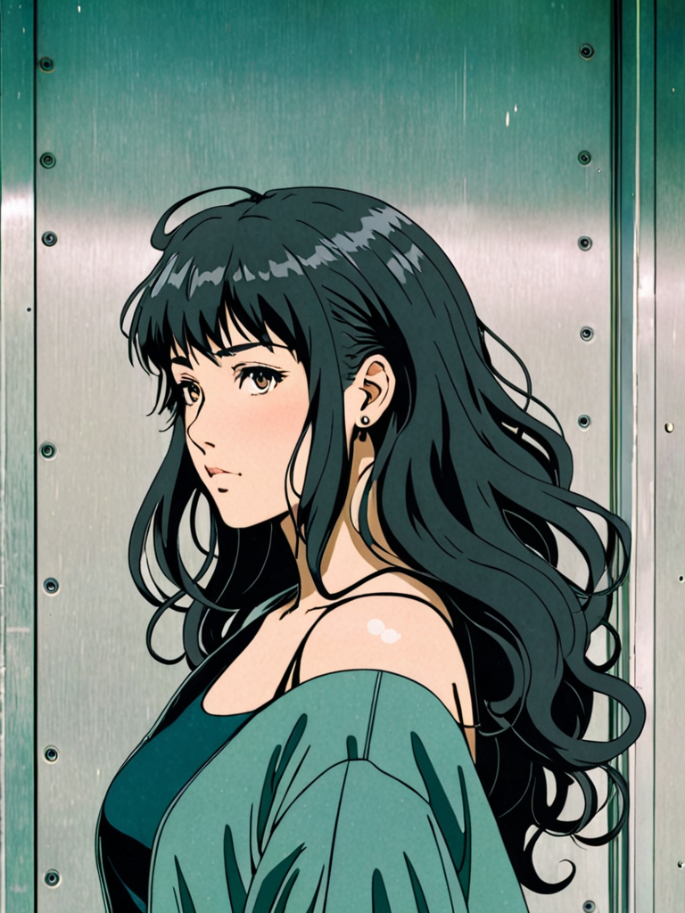 girl, manga, ghost in a shell, cute, anime, long curly brown hair ...
