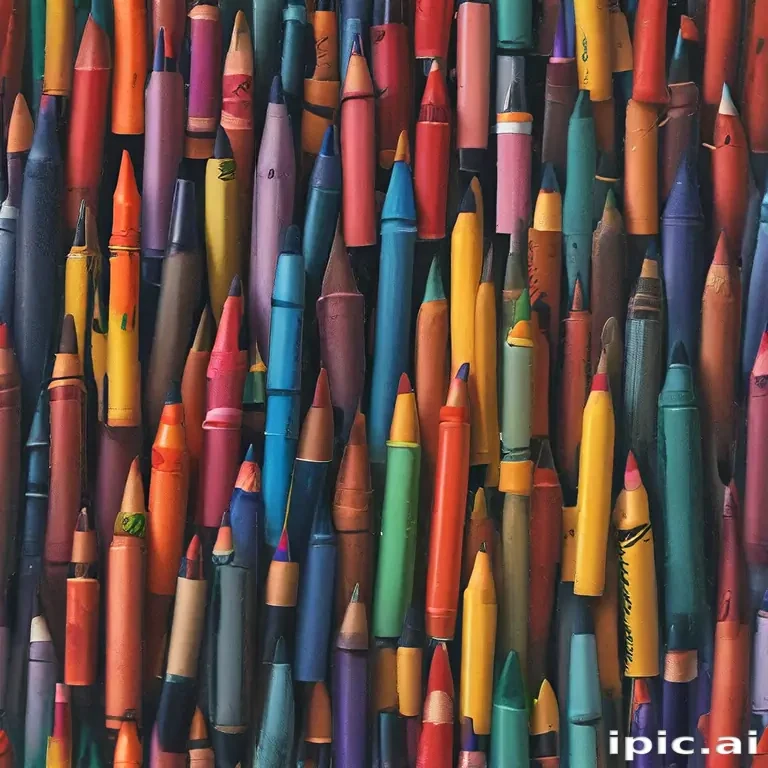 A Vibrant Array of Crayons in Every Color Imaginable for Creative ...