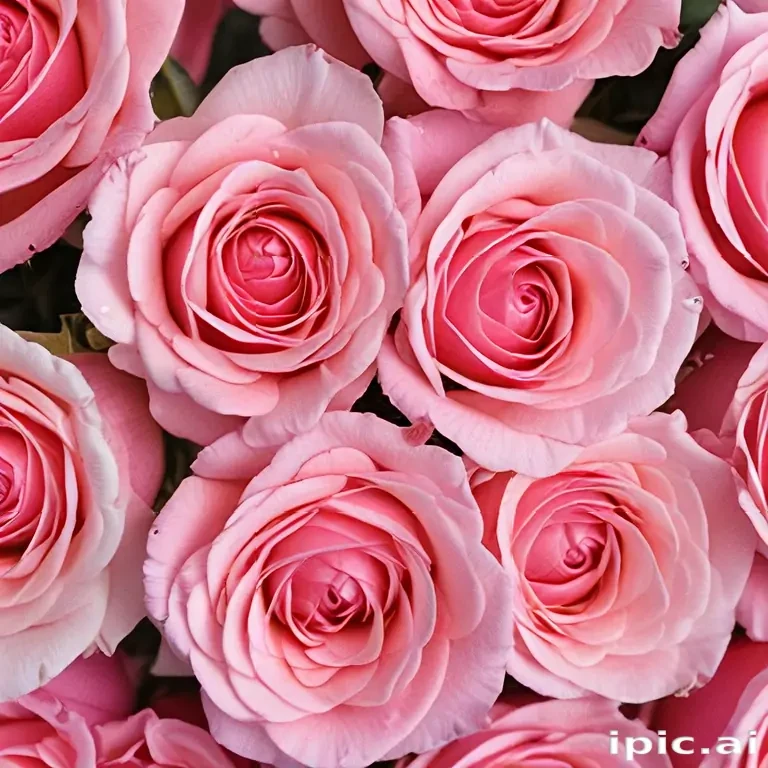 A Beautiful Arrangement of Soft Pink Roses in Full Bloom.