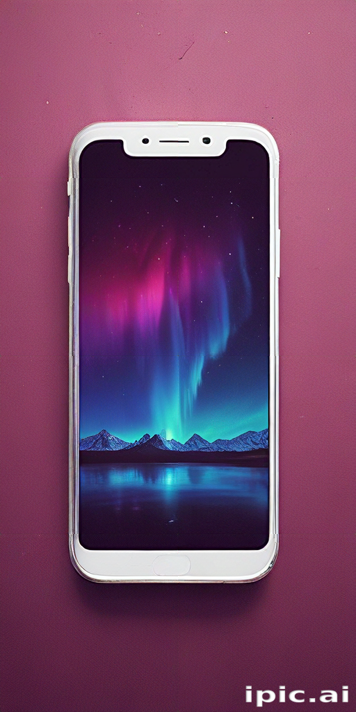 Stunning Northern Lights Displayed on a Modern Smartphone Screen