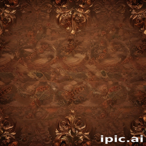 Intricate Brown Pattern with Ornate Details and Subtle Artistic Elements
