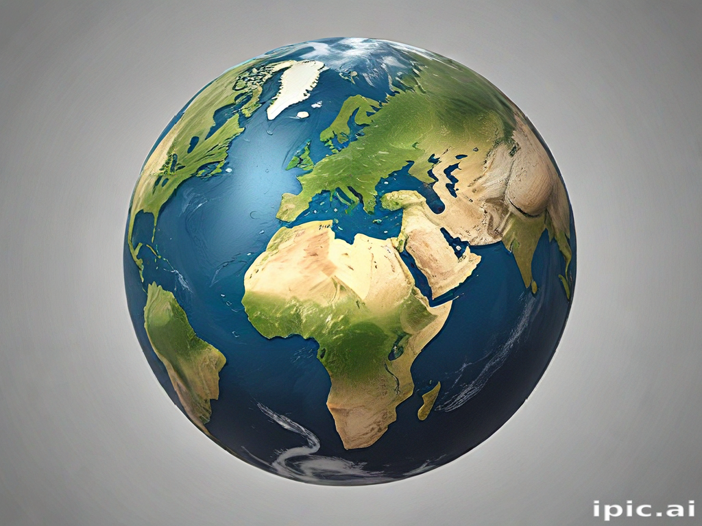A Stunning 3D Representation of Earth Showcasing Continents and Oceans