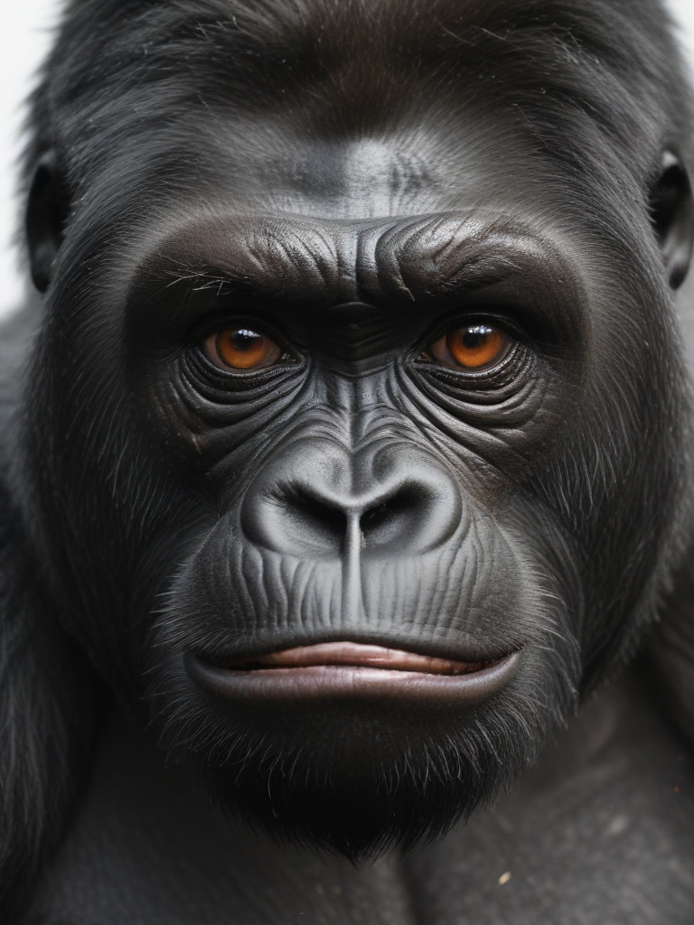 A Close-Up Portrait of a Majestic Gorilla with Intense Brown Eyes